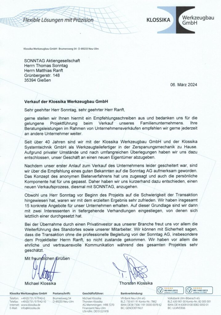 Referenzen - SONNTAG